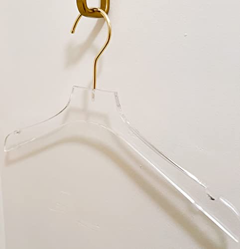 10 Pack Acrylic Clothes Hangers with Gold Hook