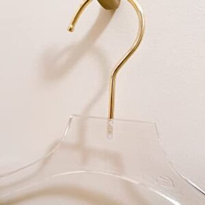 10 Pack Acrylic Clothes Hangers with Gold Hook