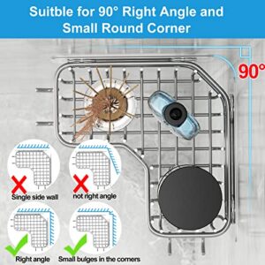 Corner Shower Caddy, Shower Organizer Corner Shower Shelf with 8 Adhesive & Hooks, 2-Pack 304 Stainless Steel Shower Caddy Corner, Bathroom Shower Organizer, Shower Storage