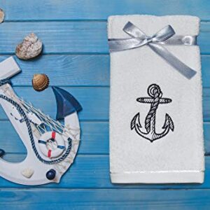 Classic Turkish Towels - Luxury Ocean Themed Fingertip Towels, 100% Turkish Cotton, Soft and Absorbent Bathroom Towels, Beach and Nautical Decor, 6-Piece Set - 12 x 20 Inches (Dolphins)