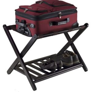 Winsome Scarlett Cappuccino Luggage Rack & 92436 Luggage Rack with Shelf