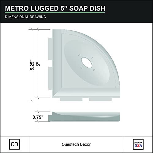 Questech Décor 5 Inch Shower Soap Dish, Bathroom Shelf Storage Organizer, Lugged For New Construction, Corner Shower Shelf Caddy For Tiled Shower Walls, 5 Inch Metro Lugged, Oil Rubbed Bronze Finish