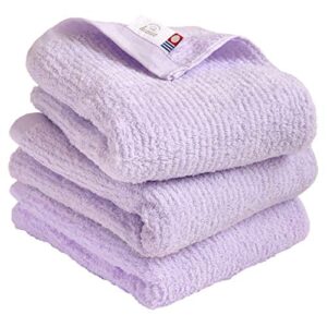 imabari towel quick-dry towel, soft and highly absorbent, air&thin - 3 piece hand towel sets, lavender