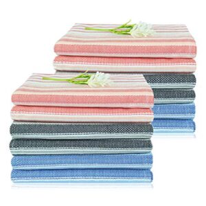 COTTON CRAFT- Fouta Hand Towel 12 Pack - Beach Bath Pool Travel Camp Sauna Gym Spa Party Lightweight Mediterranean Peshtemal Quick Dry Low Lint Oversized Absorbent Durable Sand Free - 20 x 30 Multi