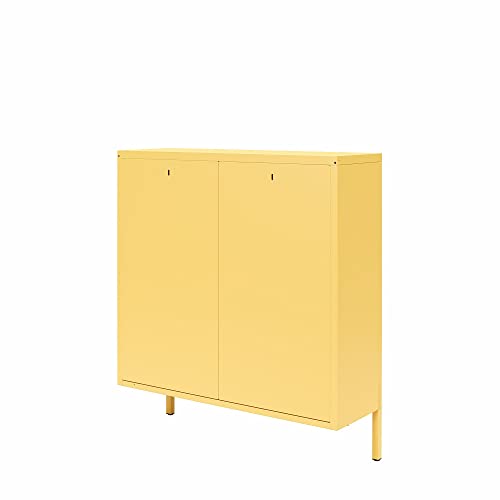 Novogratz Cache 2 Door Shoe Storage, Yellow