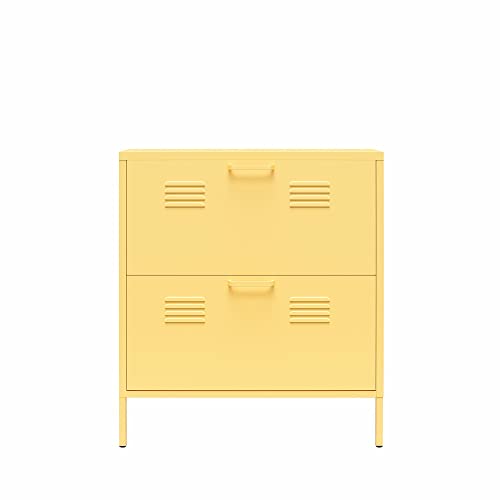 Novogratz Cache 2 Door Shoe Storage, Yellow