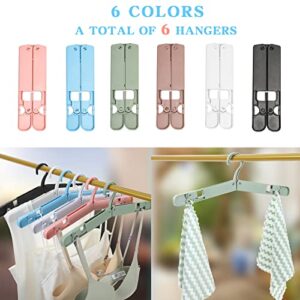 Foldable Clothes Hangers Portable Travel Folding Hangers Drying Rack Lightweight for Home and Trip (Pink)