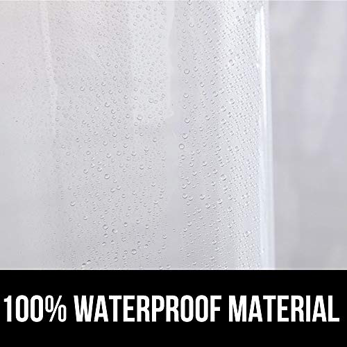 Gorilla Grip PEVA Waterproof Shower Curtain Liner, Strong Weighted Magnets, Rust Resistant Grommets, Heavy Duty Thick Liners, Easy Hang, Fits Standard Bathroom Showers and Bath Tubs, 72x72, Clear