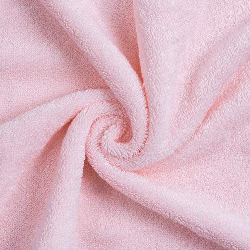 Mother-Earth Hand Towels, Fingertip Towels for Bathroom - 11 x 18 Inches, Extra Absorbent and Soft Terry Towels for Sensitive Skin, Quick Dry, Set 4 Pieces (Pink)