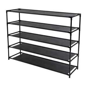 LOPJGH Shoe Racks,39-Inch Super Wide and Extra Large Combined Simple Shoe Rack 5-Tier 30-Pair Shoe Rack Cubby Organizer,Non-Woven Fabric Shoe Storage Cabinet (black)