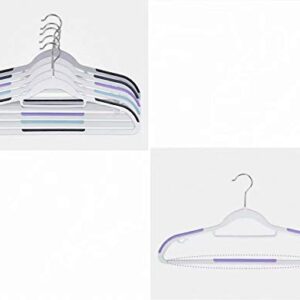 ATOLY Hangers £¬Plastic Hangers 20 Pack Dry Wet Clothes Hangers with Non-Slip Pads with Heavy Duty 360 Swivel Hanger Hook 0.2" Thickness - Space Saving Gray,Green