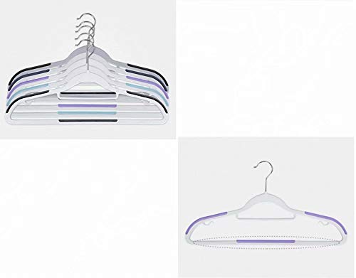 ATOLY Hangers £¬Plastic Hangers 20 Pack Dry Wet Clothes Hangers with Non-Slip Pads with Heavy Duty 360 Swivel Hanger Hook 0.2" Thickness - Space Saving Gray,Green