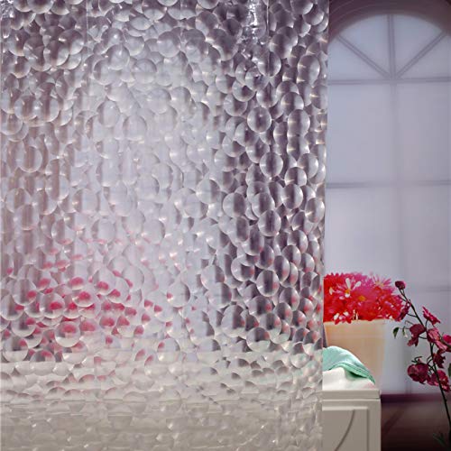 Adwaita Newest Design Shower Curtain Liner, Plastic 3D Bubbles Shower Curtain Liner,No Odors, Eco Friendly (Clear Bubbles)