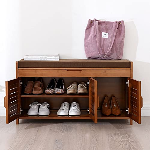 Free Standing Shoe Racks Shoe rack, Entrance shoe changing stool, home shoe cabinet, multi-functional doorway shoe bench, with door storage stool, storage stool, sitable shoe rack ( Size : 90cm*32.5cm