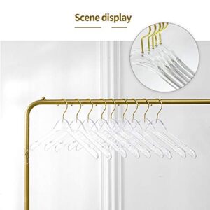 tonchean 20 Pack Quality Acrylic Clear Hangers Acrylic Crystal Clothes Hangers with Swivel Hook Gold Clear Hangers with Non-Slip Notches for Suit Coat Sweater Jacket Blouse Dress