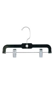 11 inch black plastic children's skirt and pants hangers- case of 100