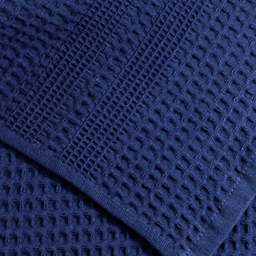 GILDEN TREE Waffle Towel Quick Dry Thin Exfoliating, 4 Pack Washcloths for Face Body, Classic Style (Indigo)