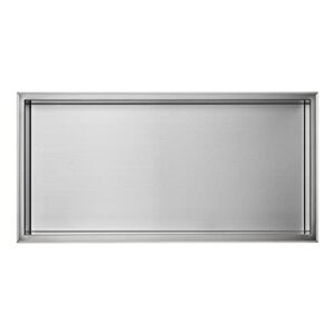 WHISTLER 24 in. X 12 in. X 4 in. Square Recessed Shower Wall Niche in Brushed Stainless Steel Storage for Shampoo, Soap and other Bathroom Essentials, Sliver