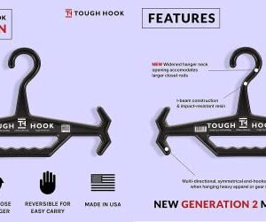 Tough Hook Original Hanger Pack Set of 2 | 1 Tan and 1 Midnight |USA Made | Multi Pack