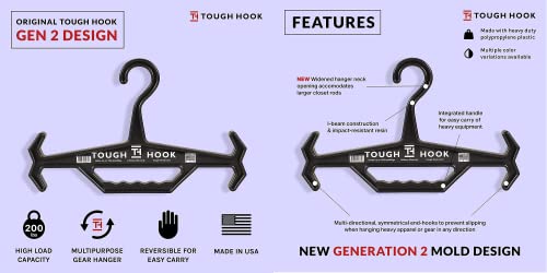 Tough Hook Original Hanger Pack Set of 2 | 1 Tan and 1 Midnight |USA Made | Multi Pack