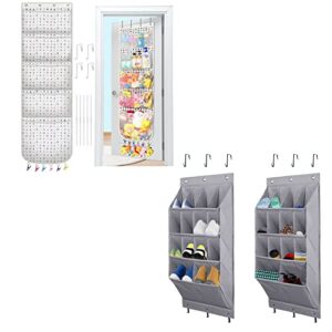 fentec 2 pack over the door shoe organizers hanging shoe organizer, stuffed animal storage over door stuffed animal organizer