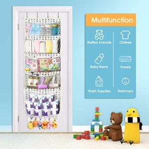 FENTEC 2 Pack Over the Door Shoe Organizers Hanging Shoe Organizer, Stuffed Animal Storage Over Door Stuffed Animal Organizer