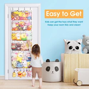 FENTEC 2 Pack Over the Door Shoe Organizers Hanging Shoe Organizer, Stuffed Animal Storage Over Door Stuffed Animal Organizer