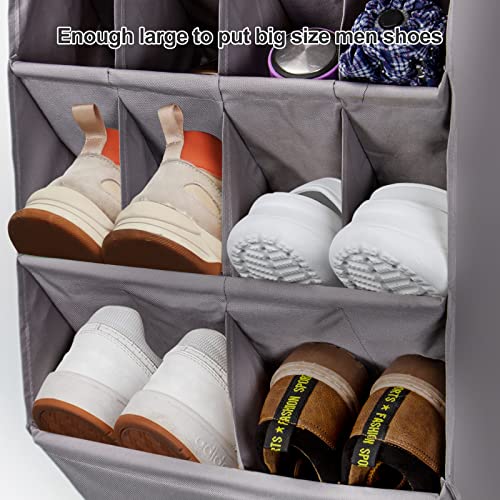 FENTEC 2 Pack Over the Door Shoe Organizers Hanging Shoe Organizer, Stuffed Animal Storage Over Door Stuffed Animal Organizer