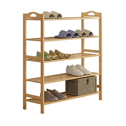 DINGZZ Shoe Shelf, Simple Multi-Layer Door Solid Wood Shoe Cabinet Bedroom Shoe Storage Shoe Rack