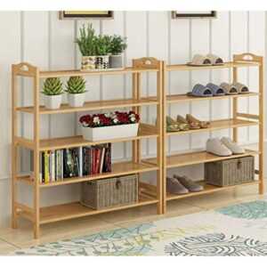 DINGZZ Shoe Shelf, Simple Multi-Layer Door Solid Wood Shoe Cabinet Bedroom Shoe Storage Shoe Rack