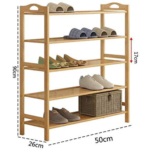 DINGZZ Shoe Shelf, Simple Multi-Layer Door Solid Wood Shoe Cabinet Bedroom Shoe Storage Shoe Rack