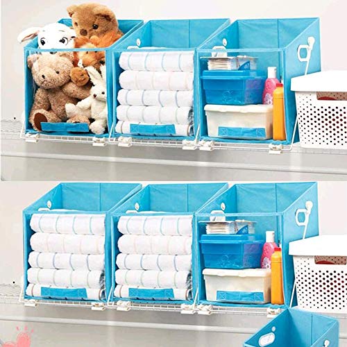 REFAHB Closet Caddy Dirty Clothes Storage Organizer,Rotatable Retrieve Clothes Organizer Case,Pull Down Shelf Storage System Foldable Laundry Organiser for Storage Dirty Clothes Toys(Blue)