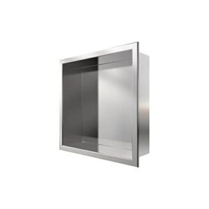 odass | shower niche | 12" x 12" | no tile needed | square stainless steel #304 niche | brush recessed single shelf organizer | bathroom storage for shampoo bottle