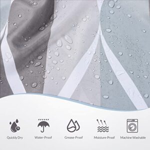 Woisut Shower Curtains, Thickened Water Proof Quick Drying Shower Curtain Set 72 x 72 Inches with 12 Rustproof Hooks and for Bathroom Shower, Grey Polyester Shower Curtain Machine Wash