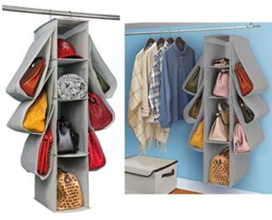 kindabigdeal hanging purse handbag organizer wardrobe closet organizer nonwoven 10 pockets hanging closet storage bag for homewares and accessories