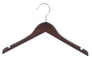 only hangers junior wood top hangers walnut finish box of 25