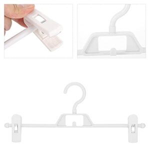 WINOMO 10Pcs Pants Hanger with Clips, White Plastic Dress Trousers Hanger with 360 Rotatable Hook for Women& Men Space Saving