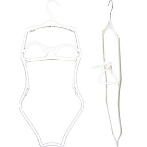 economy 3 dimensional plastic frame swimsuit, bikini, lingerie hanger - pack of 25 (white)