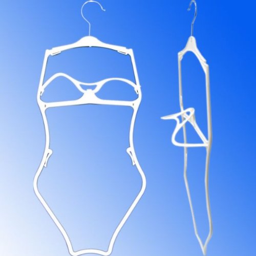 Economy 3 Dimensional Plastic Frame Swimsuit, Bikini, Lingerie Hanger - Pack of 25 (White)