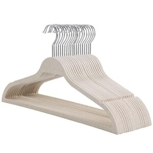 elama home 20 piece biodegradable coat hangers in wheat (elh-20)