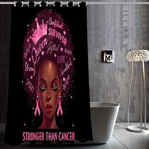 TIMYCA African Crown Girls Bathroom Sets with Shower Curtains and Rugs, Toilet Lid Cover, Bath Mat, Inspirational Quote African Shower Curtain Set with Hooks, Waterproof Bathroom Shower Curtain Sets