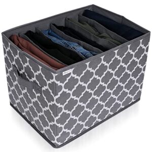 dabrosi wardrobe clothes organizer for folded clothes - pants organizer - jean organizer for closet (6-grid large)