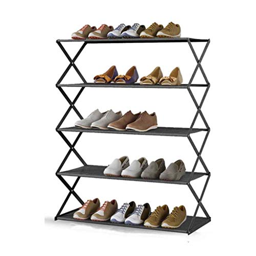 DINGZZ Simple Folding Shoe Shelf in Living Room, Space-Saving Multi-Layer Large-Capacity Dormitory