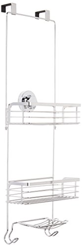 Vidan Home Solutions Over the Door Shower Caddy - Rustproof Stainless Steel - 3 Tiers - Soap dish - Includes 1 Superior Suction Cup