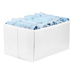 bian royal wardrobe clothes organizer for drawers with 7 grids pvc, foldable drawer closet organizers and storage, washable folded clothes, clothing storage pants, jeans (white-15.7inch) (a001)