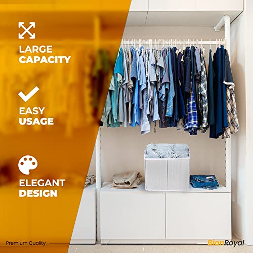 Bian Royal Wardrobe Clothes Organizer for Drawers With 7 Grids Pvc, Foldable Drawer Closet Organizers and Storage, Washable Folded Clothes, Clothing Storage Pants, Jeans (White-15.7inch) (A001)