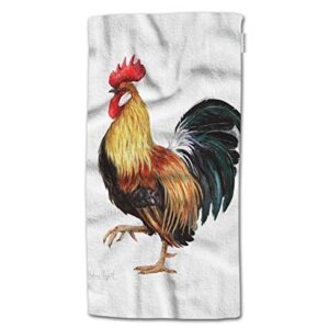 HGOD DESIGNS Hand Towel Rooster,Watercolor Rooster Chichen Animal Art Painting Hand Towel Best for Bathroom Kitchen Bath and Hand Towels 30" Lx15 W