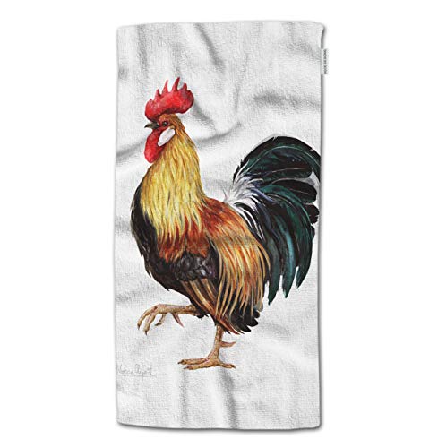 HGOD DESIGNS Hand Towel Rooster,Watercolor Rooster Chichen Animal Art Painting Hand Towel Best for Bathroom Kitchen Bath and Hand Towels 30" Lx15 W