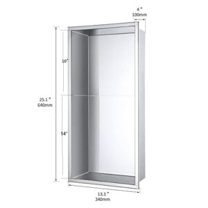 DecoMust 24“ X 12” Stainless Steel Shower Niche Modern and Elegant Design, Easy to Install, Perfect for Shampoo and Soap Storage (Matte Black)