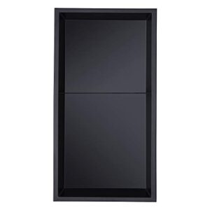 DecoMust 24“ X 12” Stainless Steel Shower Niche Modern and Elegant Design, Easy to Install, Perfect for Shampoo and Soap Storage (Matte Black)